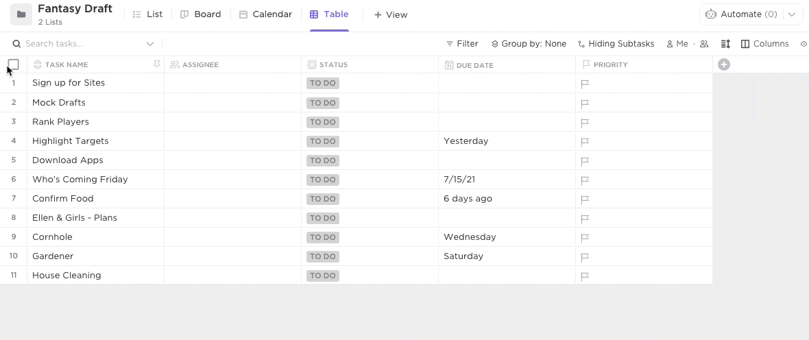 Manage tasks with the Bulk Action Toolbar – ClickUp Help