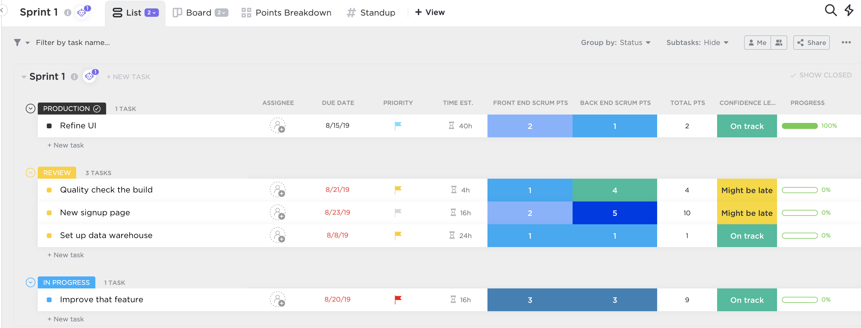 Utilizar el modo de alto contraste – ClickUp Help