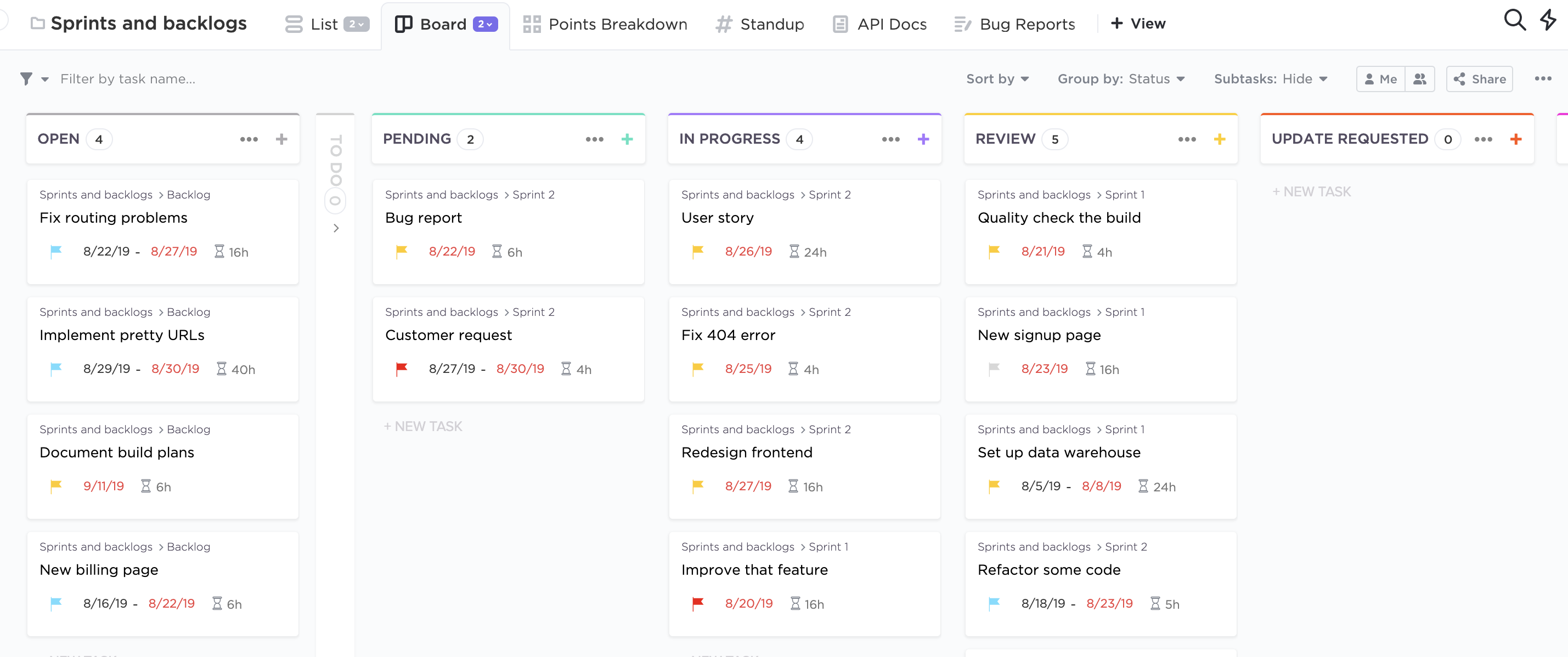 Use o Modo de Alto Contraste – ClickUp Help