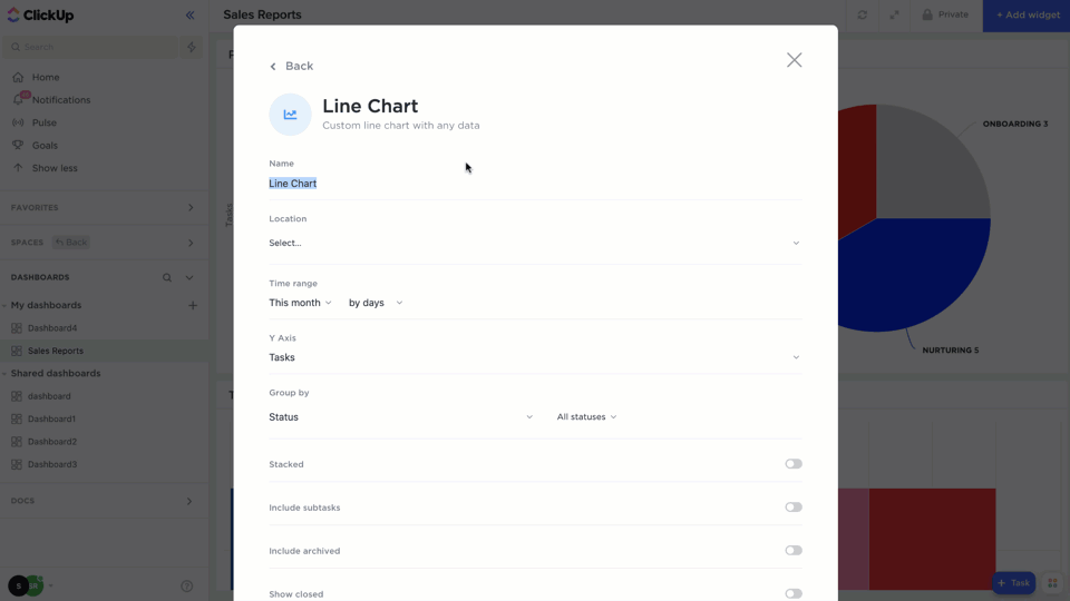 Line Chart Cards ClickUp Help