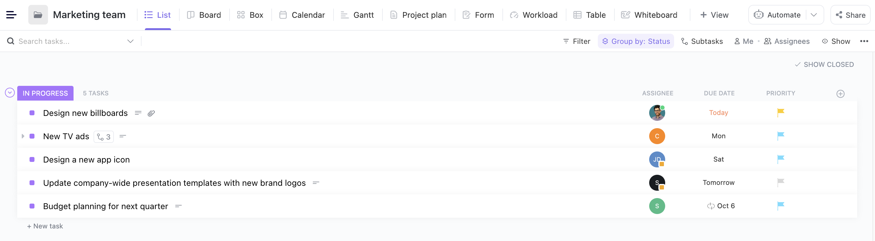 List View Vs Board View ClickUp Help