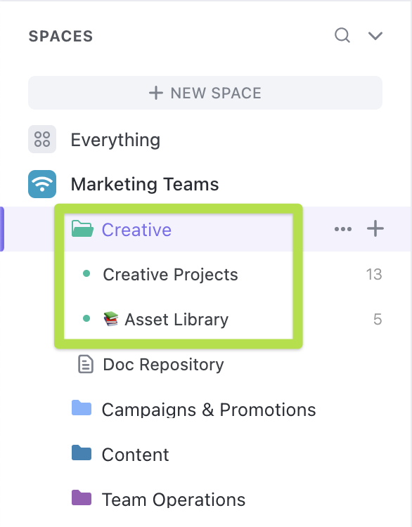 Organize your Workspace Hierarchy for marketing teams – ClickUp Help
